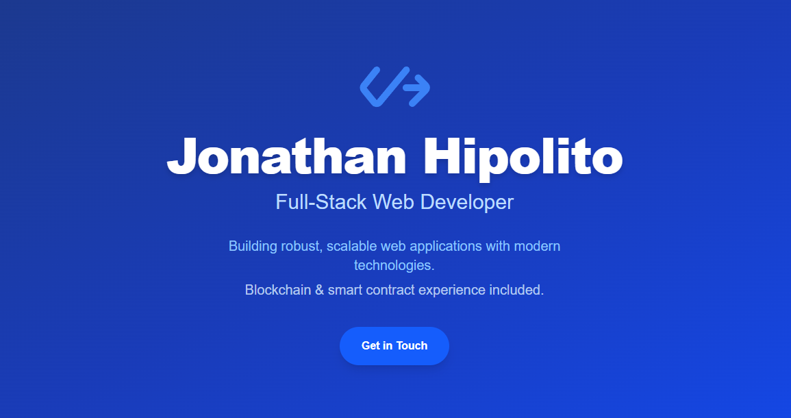 Jonathan Hipolito | Full-Stack Web Developer | JHSoftware.dev